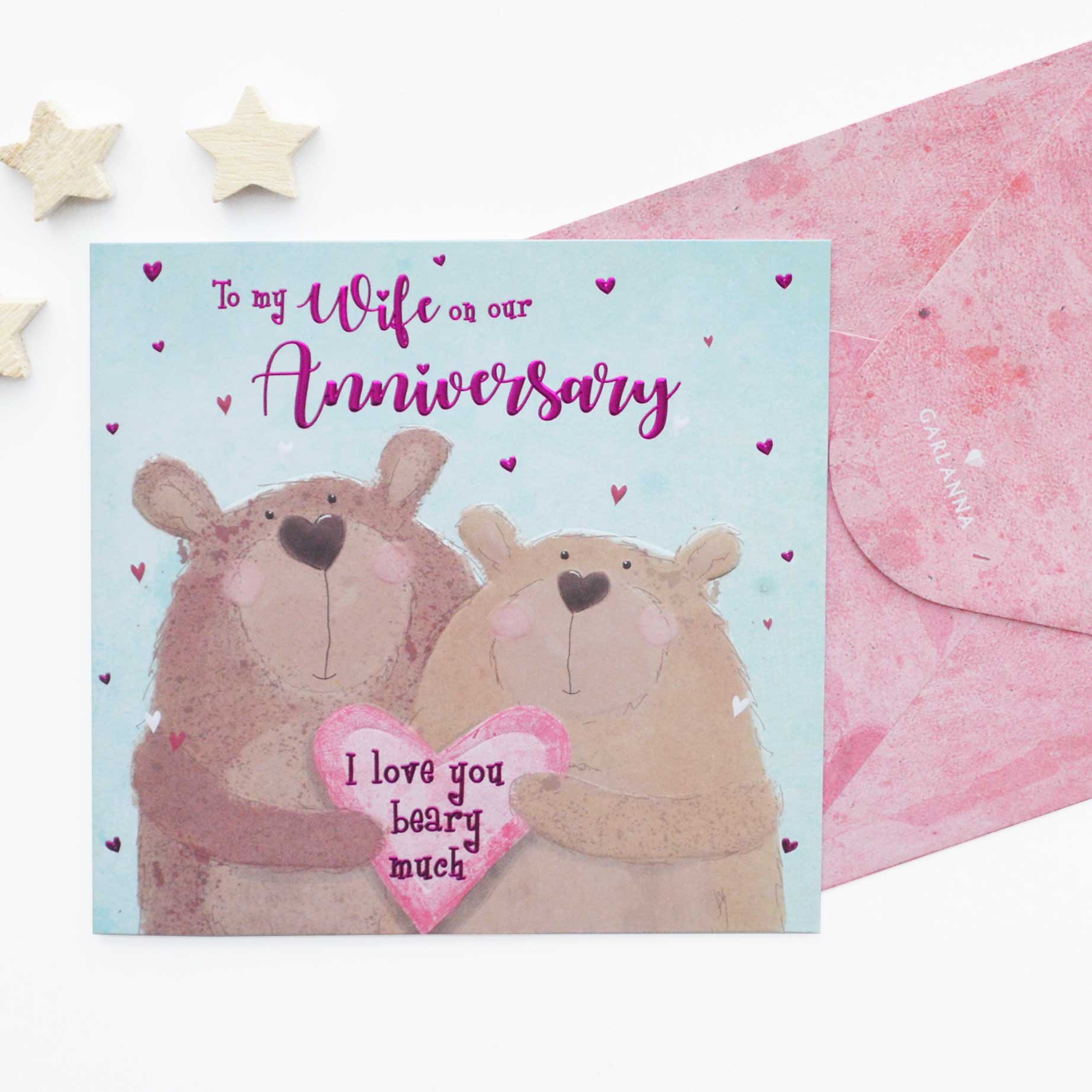Anniversary Card Wife Garlanna Greeting Cards