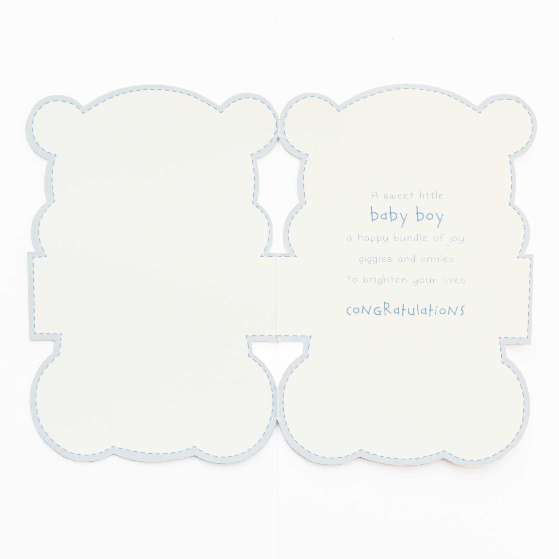 Baby Card Teddy Bear Baby Boy - Garlanna Greeting Cards