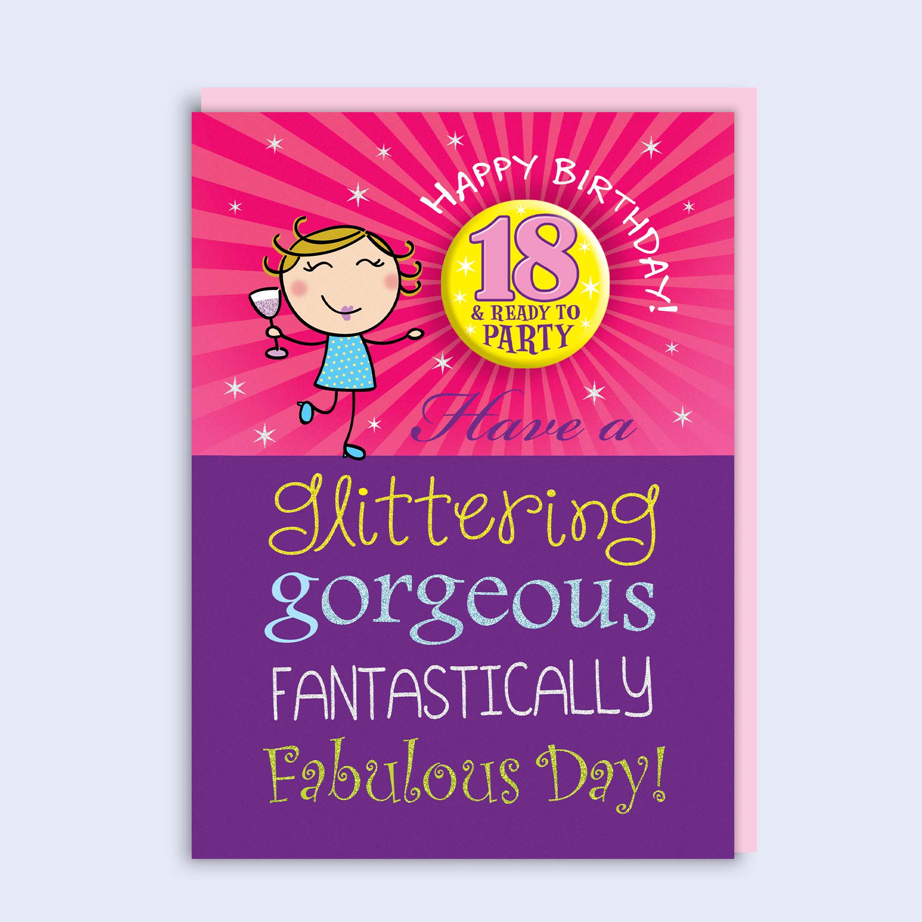 Just To Say Birthday Badge Card 18th Birthday Garlanna Greeting Cards