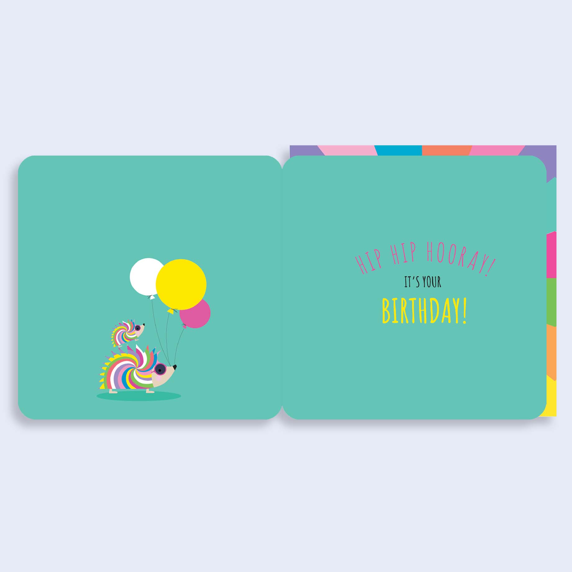 Luminous Neon Card Hip Hip Hooray - Garlanna Greeting Cards